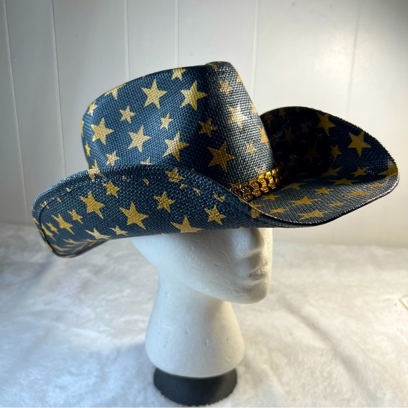 Apple Stars | Accessories | Apple Stars Cowboy Hat Navy With Gold Stars ...